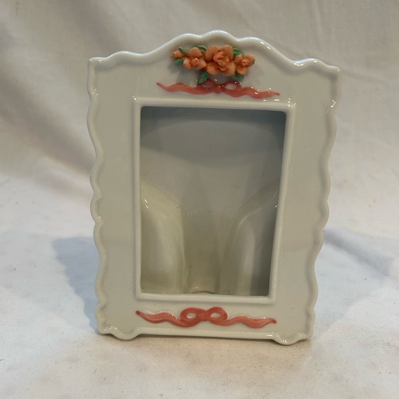 Vintage | Accents | Vintage Porcelain Picture Frame With Flowers Pink ...